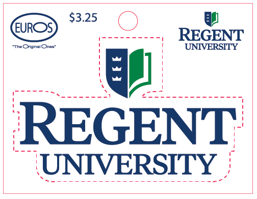 Regent University with Shield Euros Sticker | Regent Gift Shop