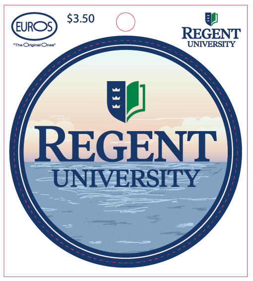 Regent University with Shield Circle Sticker | Regent Gift Shop