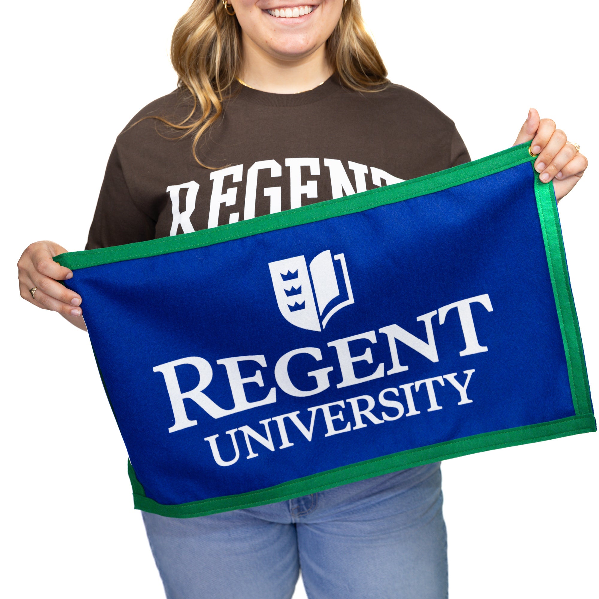 Regent Logo Felt Banner - Blue | Regent Gift Shop
